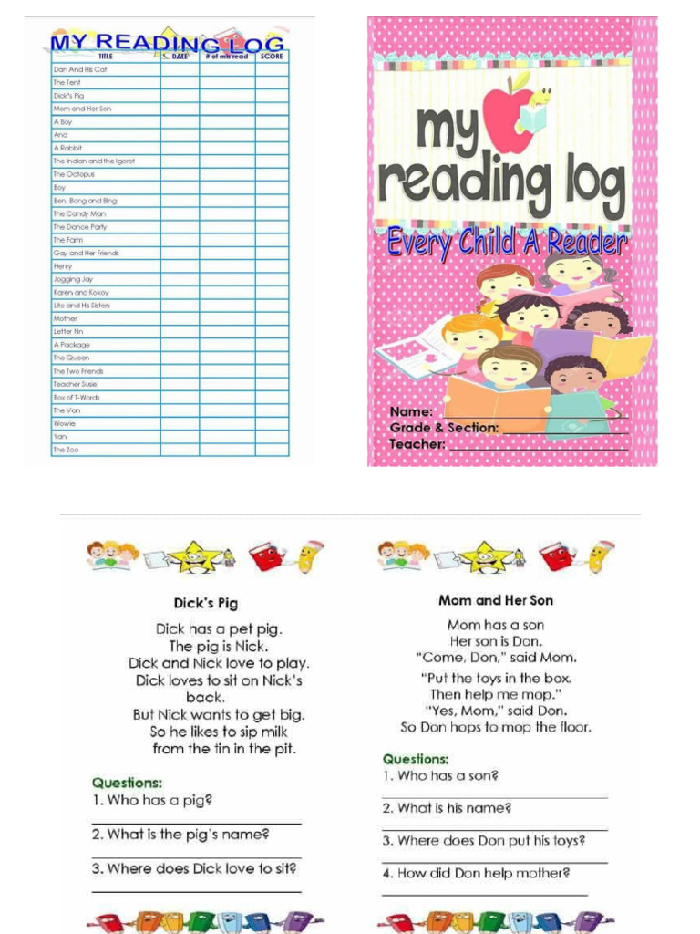 My Reading Log English Grade 1 | PDF