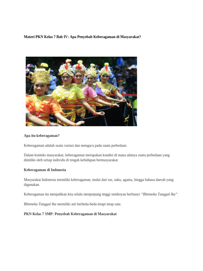 Ringkasan Materi PKN Bab 4 Kelas 7 | PDF