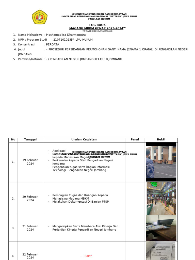 LOG BOOK MAGANG GW | PDF