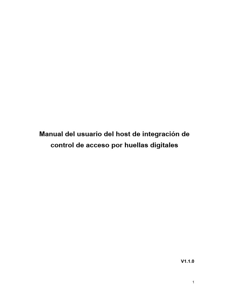 Fingerprint Access Control Integration Host Users Manual V1.1.0 201506 - ES (MX) | PDF | Access ...