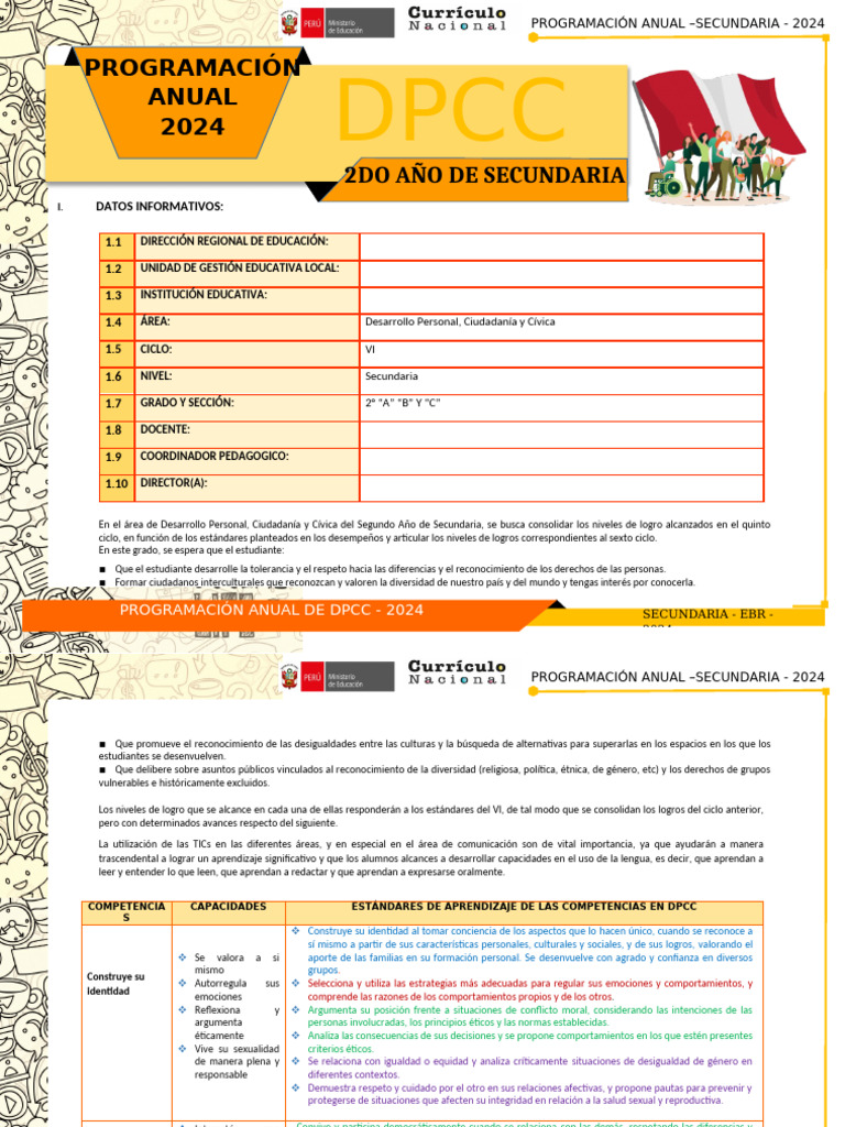 PROGRAMACION ANUAL DPCC 2° - 2024 | PDF