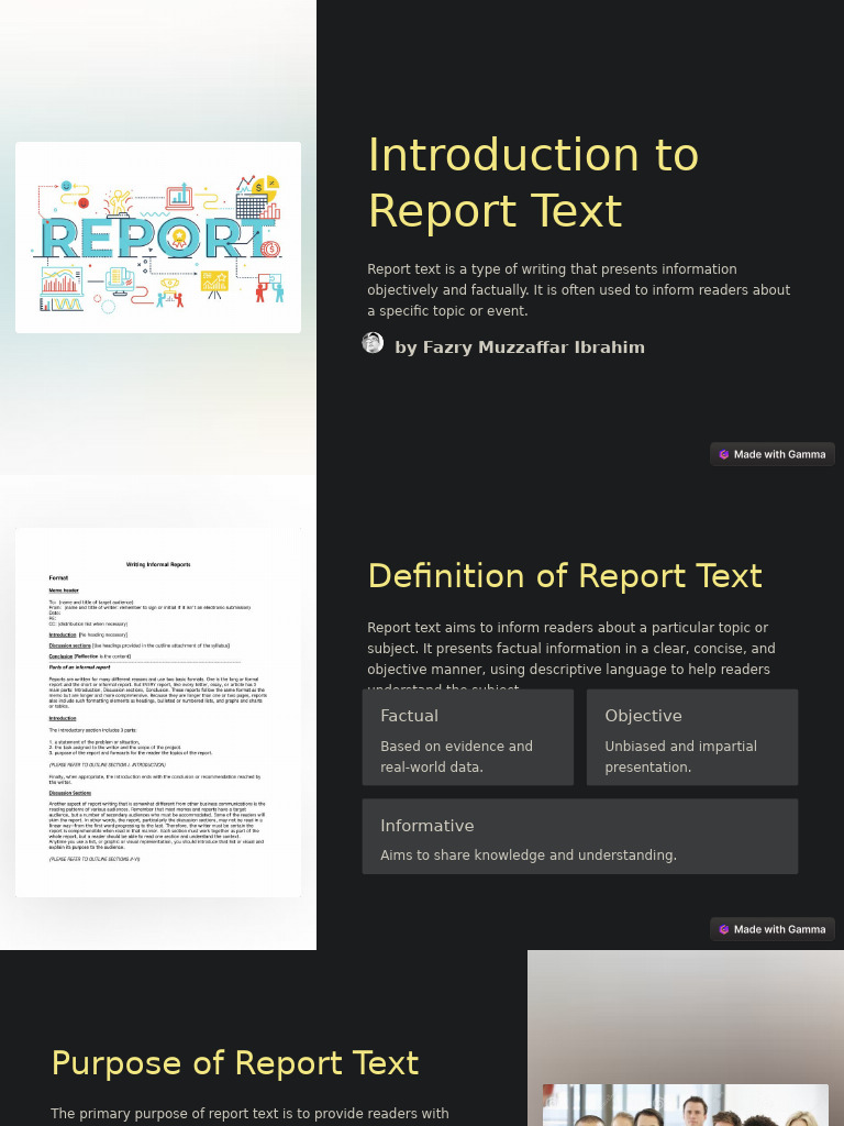 Introduction To Report Text | PDF