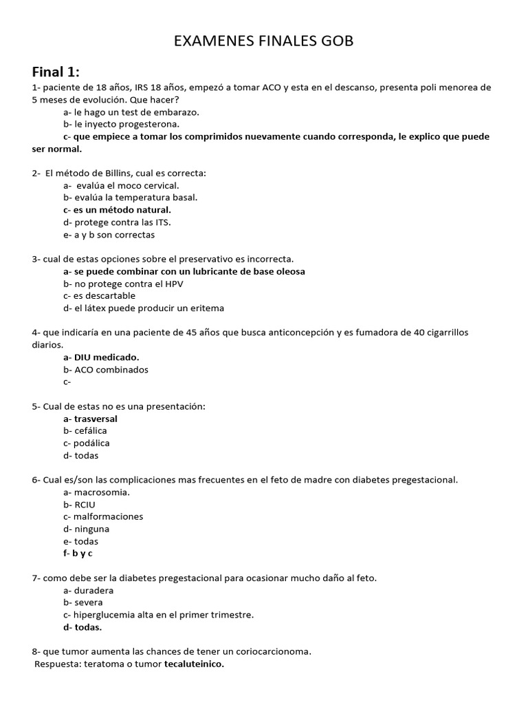 Examenes Finales (Bueno) | PDF