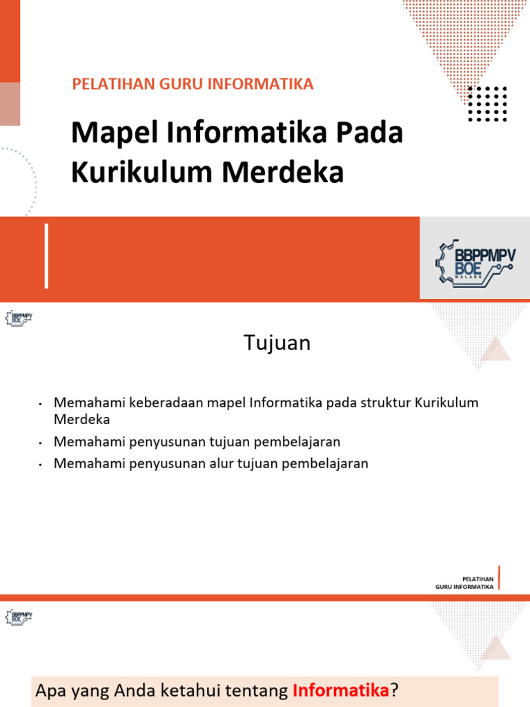 PPT - Mapel Informatika Pada Kurikulum Merdeka | PDF