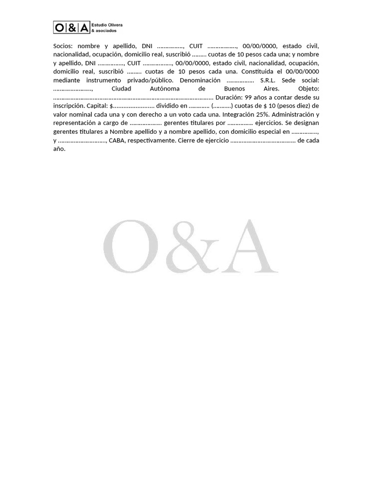 Modelo Edicto SRL | PDF