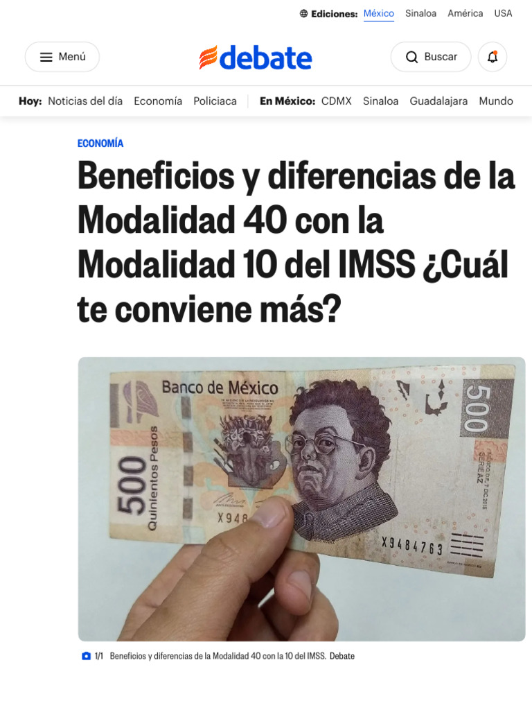 Beneficios y Diferencias de Modalidad 40 Con La 10 Del IMSS | PDF