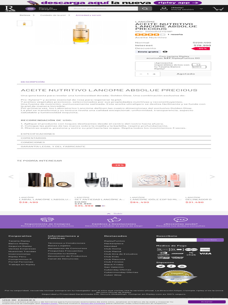 Ripley - ACEITE NUTRITIVO LANCOME ABSOLUE PRECIOUS | PDF