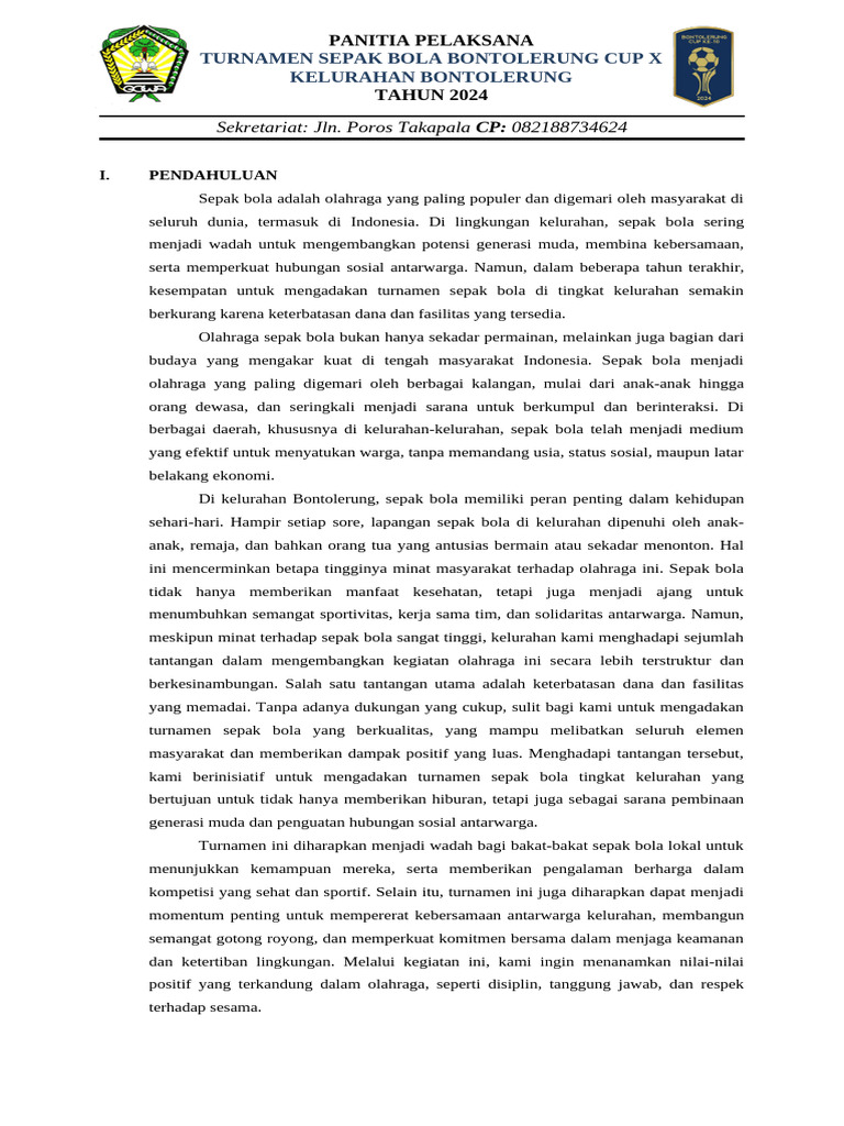 Proposal Turnamen | PDF