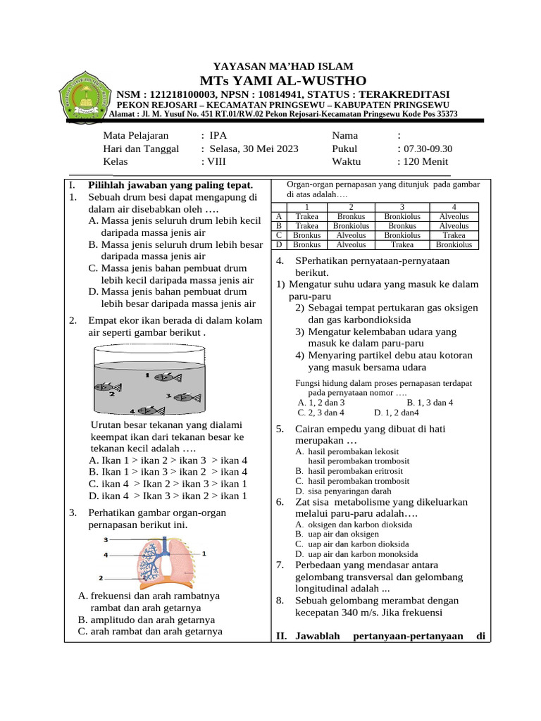 Kelas 8 Pat 2023 Genap | PDF