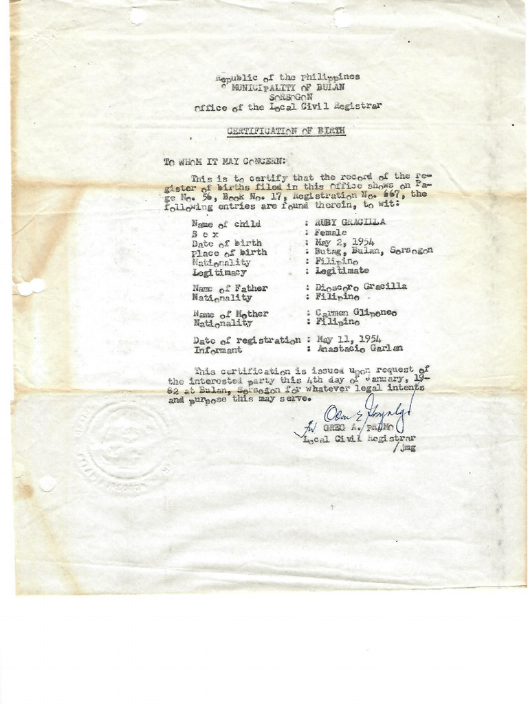 Certificate of Birth Ruby | PDF