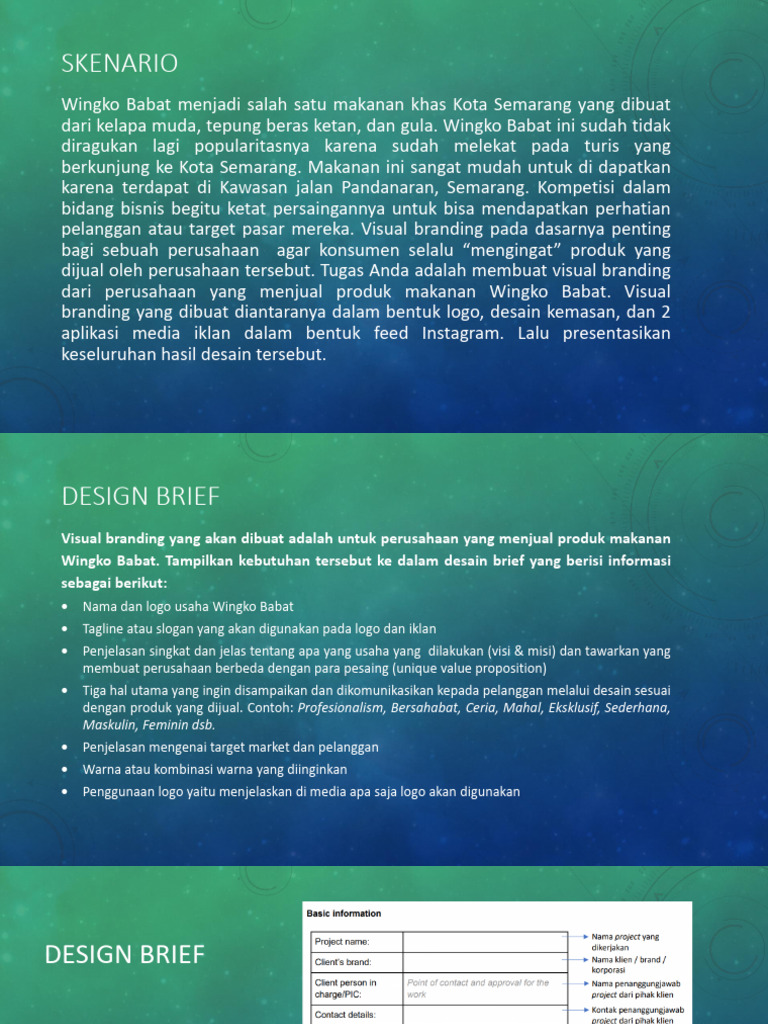 PANDUAN TUGAS DESIGN BRIEF | PDF