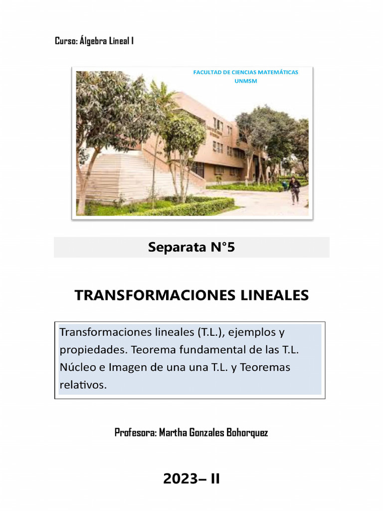 5 Transformaciones Lineales | PDF