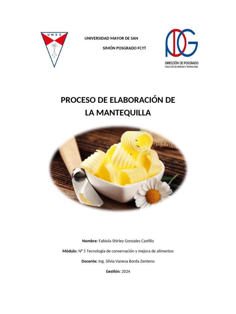 Proceso de Elaboración de La Mantequilla | PDF | Esterilización ...