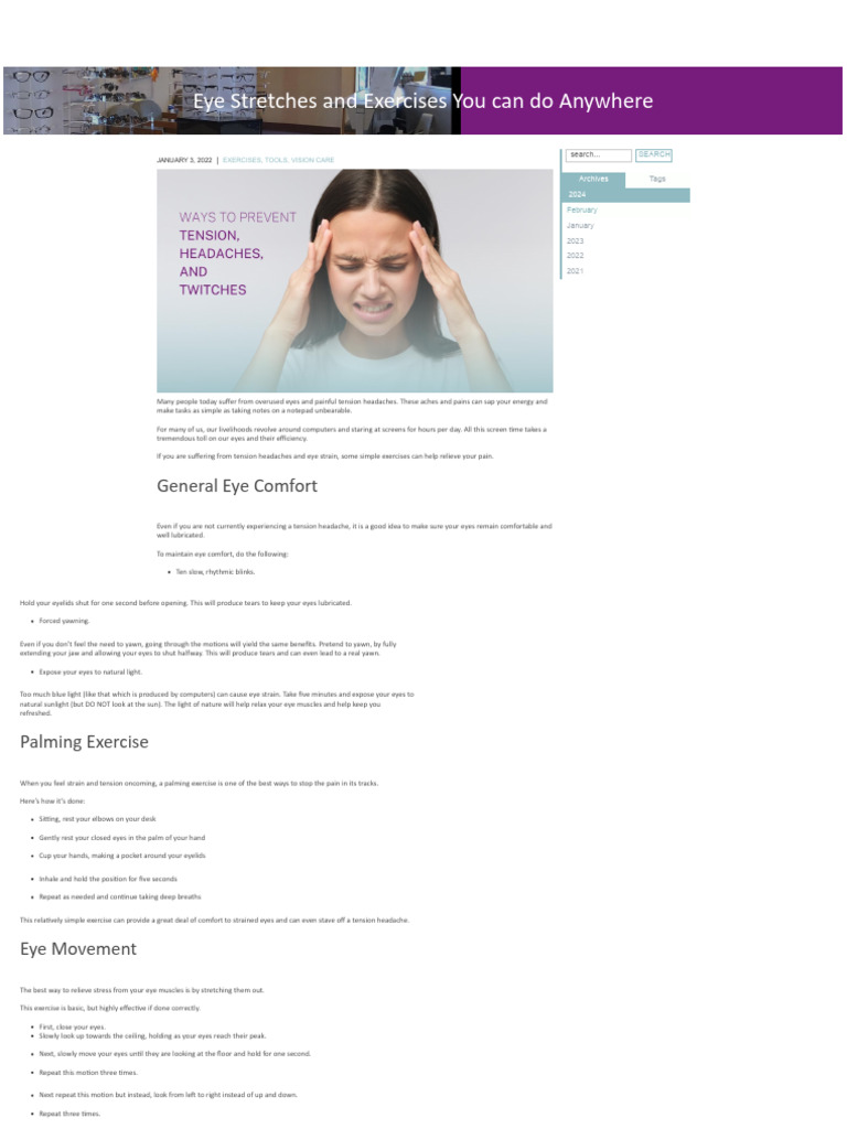 OXFORD EYE EXERCISES Do-Anywhere Eye Stretches and Exercises - Oxford ...