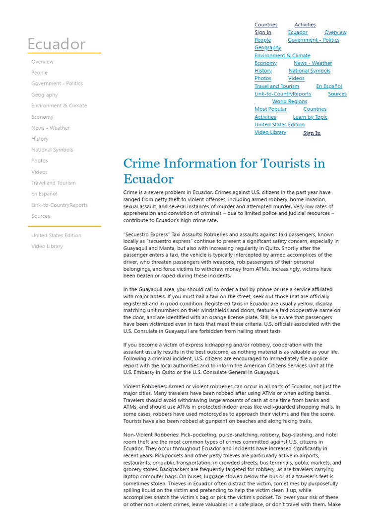 Ecuador Crime. | PDF