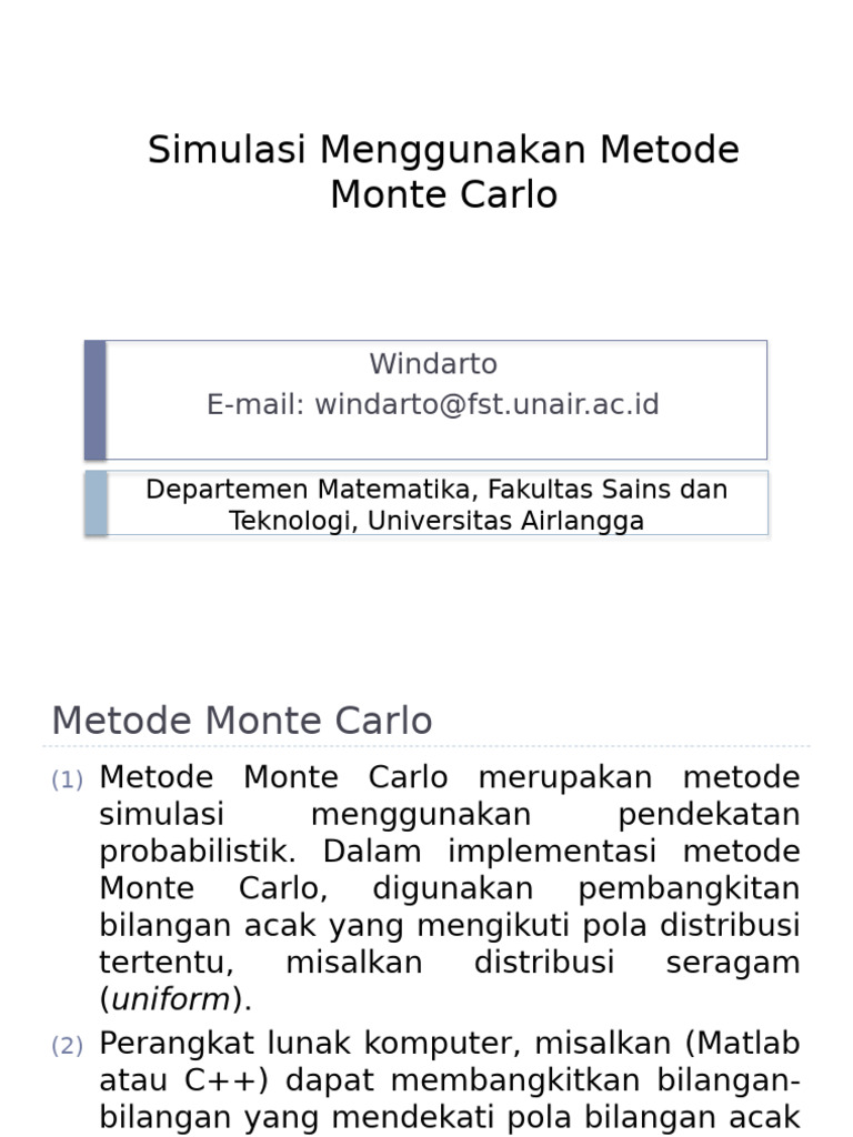 M3 Simulasi Menggunakan Metode Monte Carlo | PDF