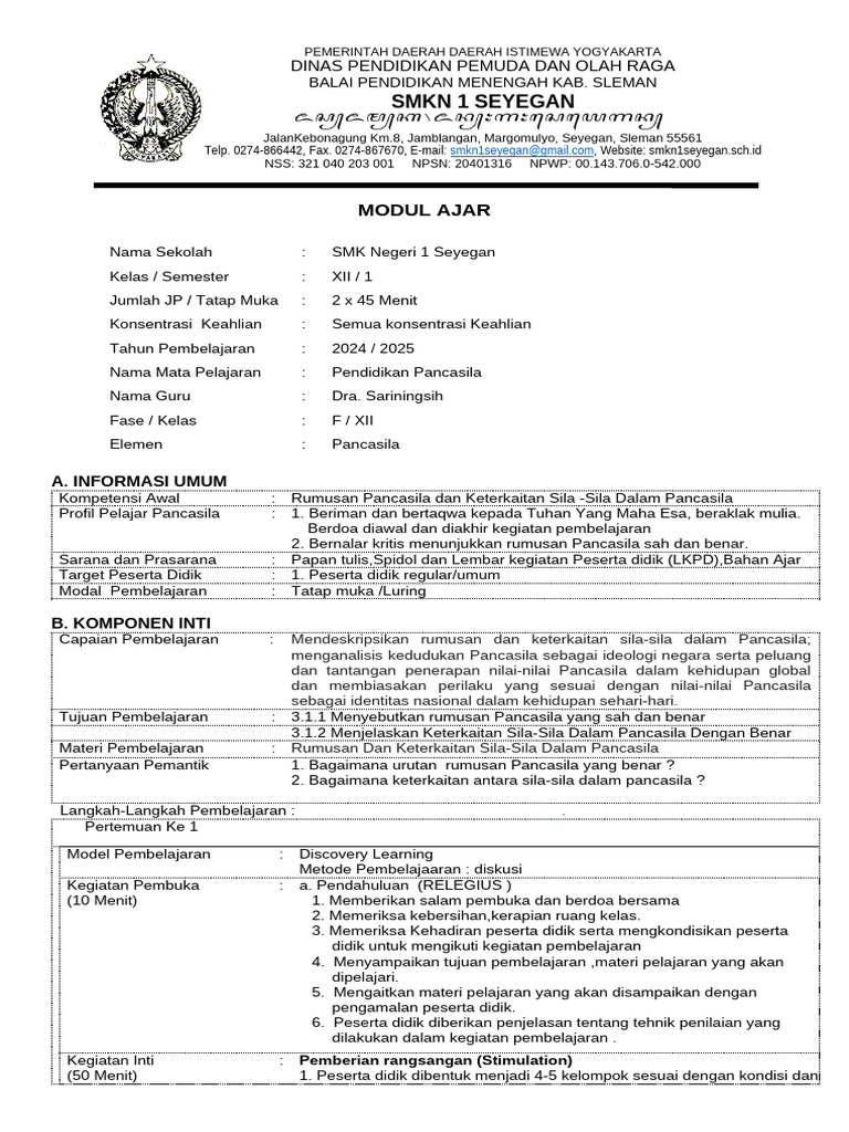 Modul Ajar Kelas 12 Pdf