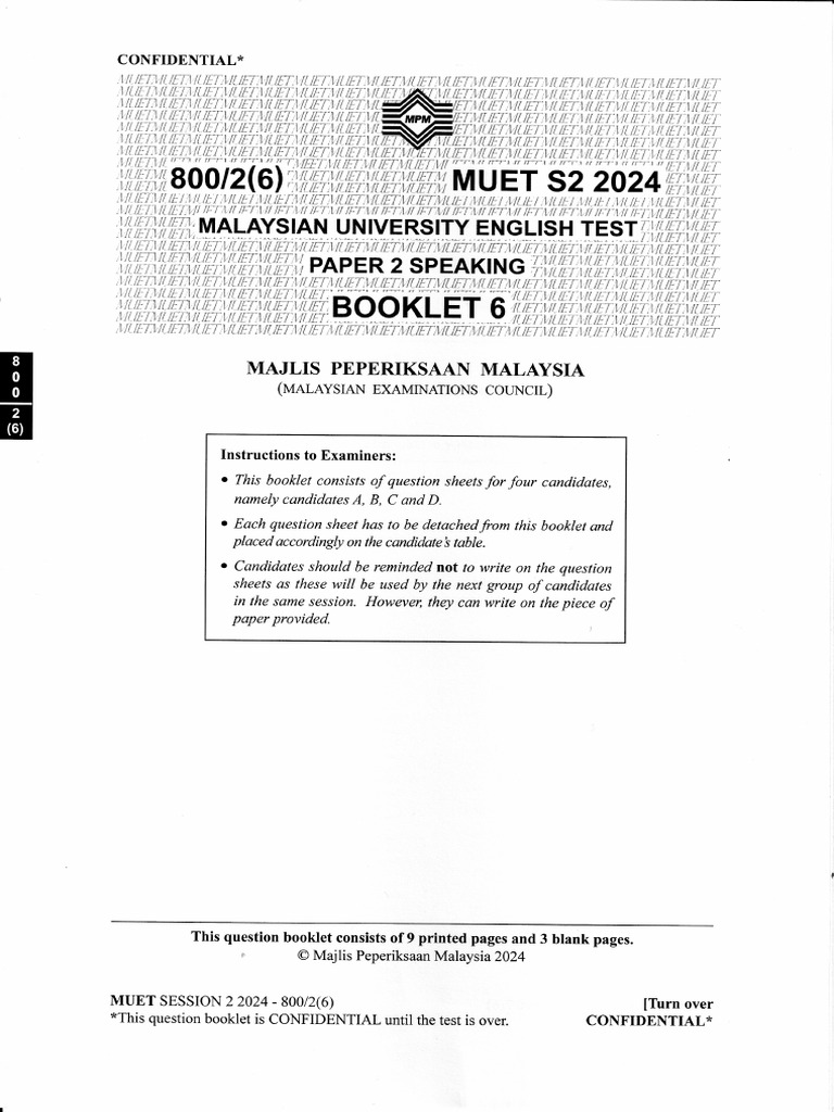MUET S2 2024 BOOKLET 6 Answer | PDF | Cycling Infrastructure | Subsidy