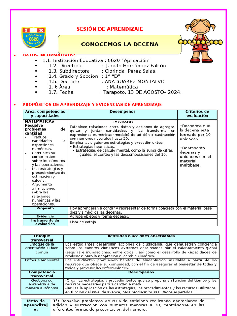 SESION 23 - 05 --MAT CONOCEMOS LA DECENA (2) | PDF SESION 23 - 05 --MAT CONOCEMOS LA DECENA (2) | PDF