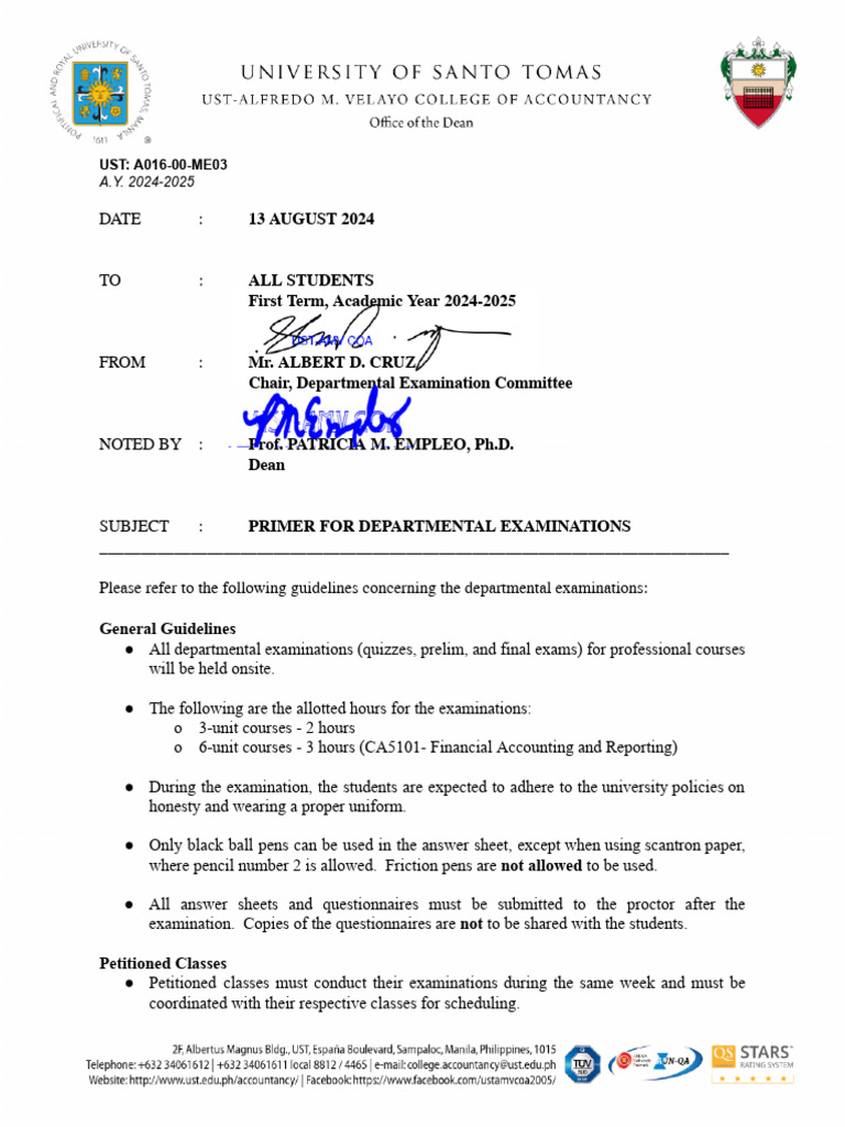 Me03 Primer For Departmental Examinations - Docx 1 | PDF