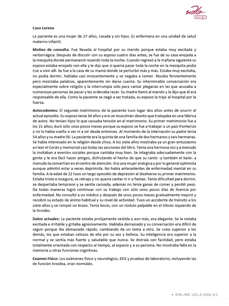 Caso Clínico LORENA | PDF