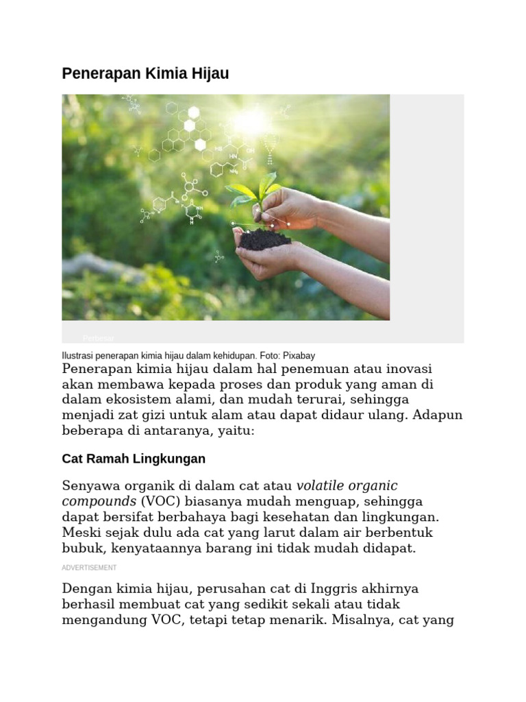 Penerapan Kimia Hijau | PDF