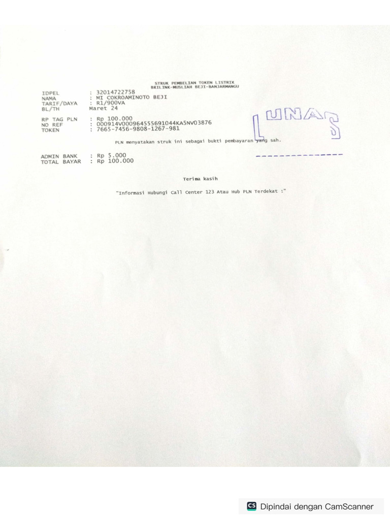 Struk Listrik | PDF