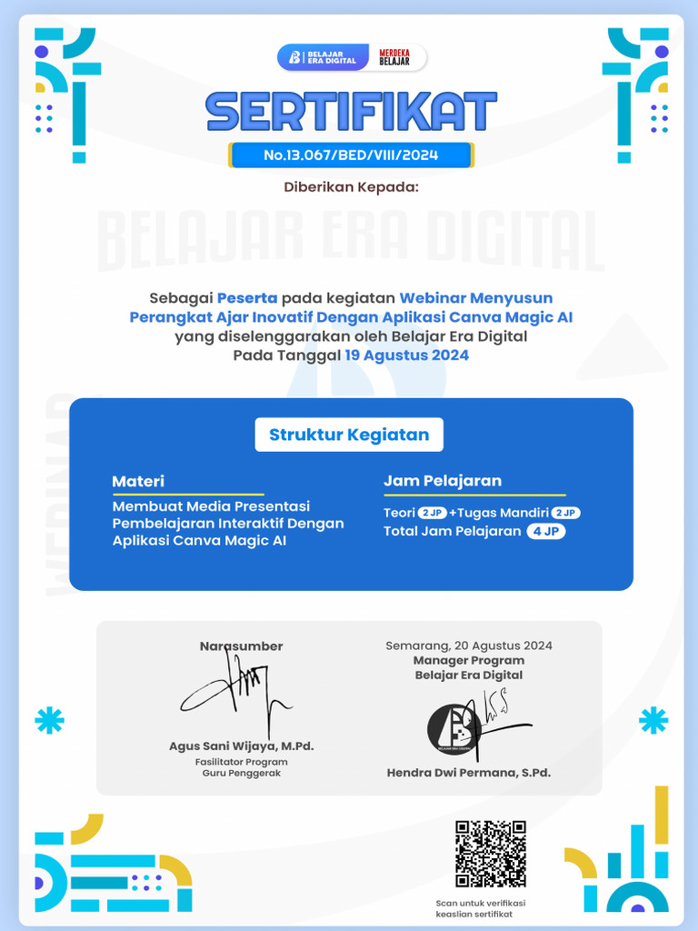 Sertifikat - Siswanto S.T | PDF