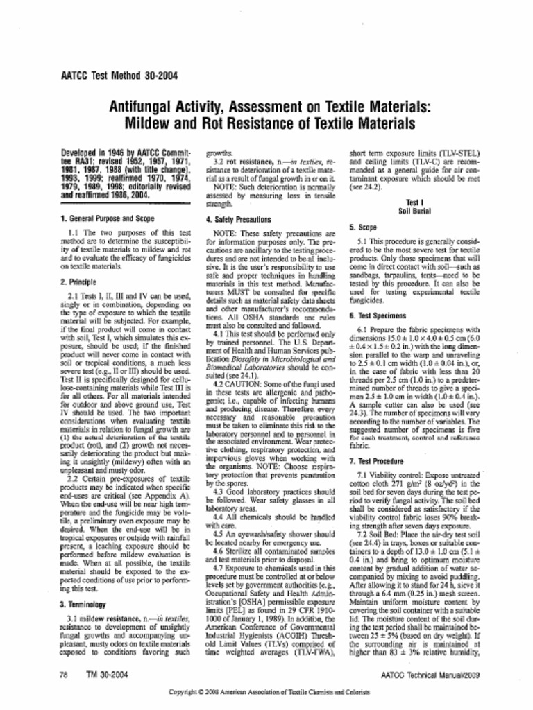Aatcc 30-2004 | PDF
