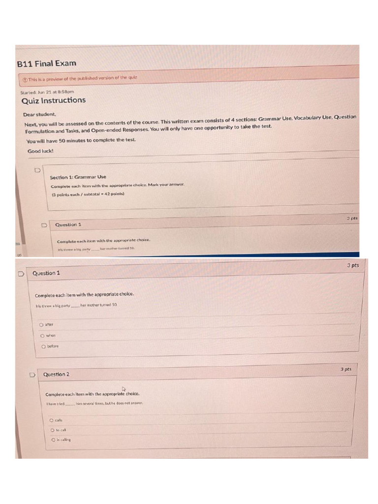 Final Exam Basic 11 | PDF