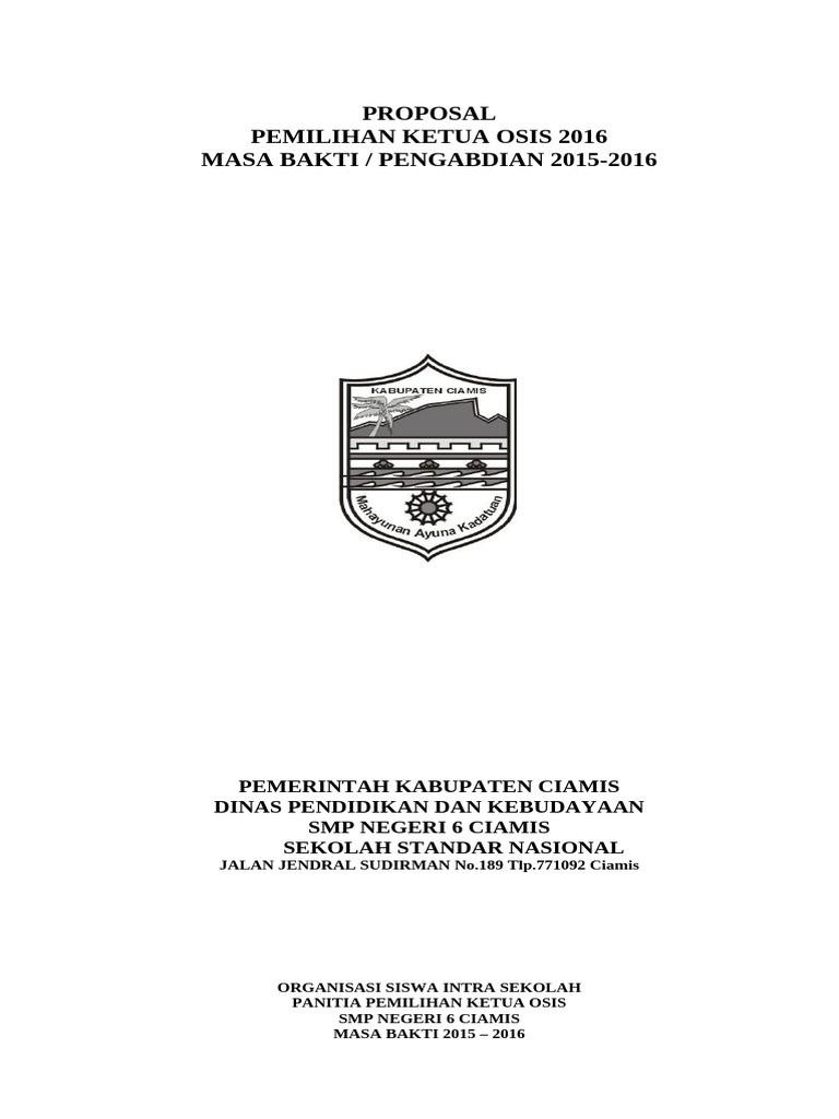 Proposal Pemilihan Osis.2013 | PDF