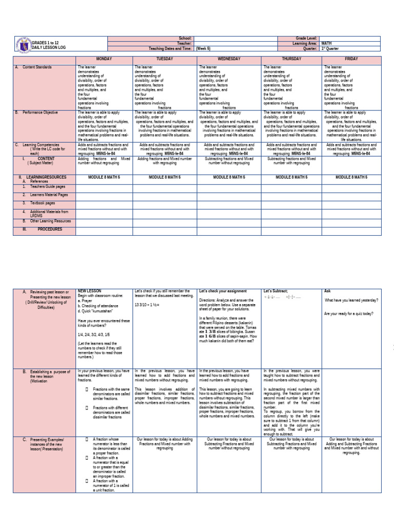 Q1-W5 Math | PDF