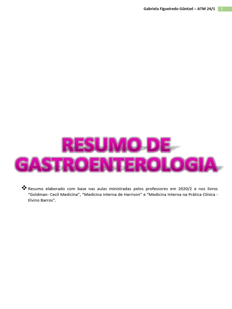 Resumo de Gastro | PDF