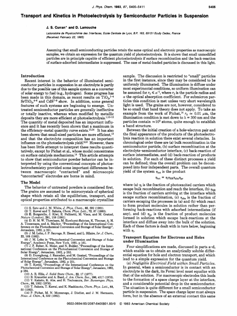 Curran 1983 | PDF | Electron | Diffusion