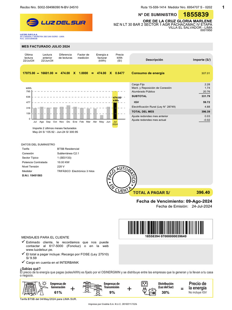 Ore de La Cruz Gloria Marlene MZ N LT 30 Bar 2 Sector 1 Agr Pachacamac Iv Etapa | PDF