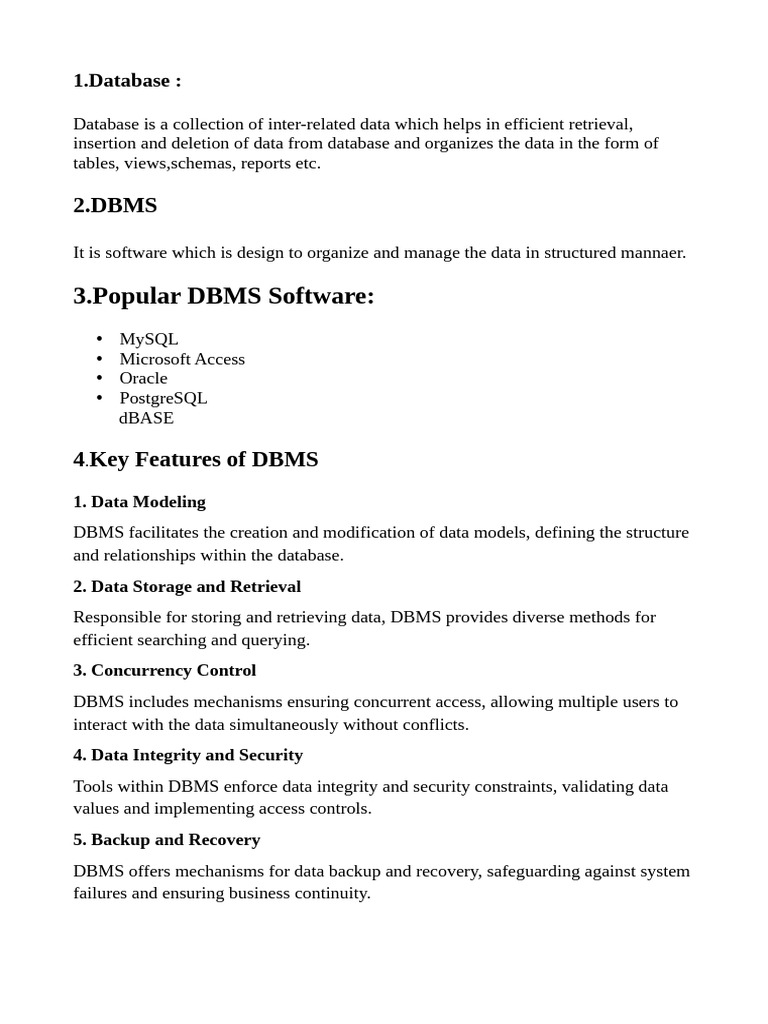 DBM S Definitions | PDF