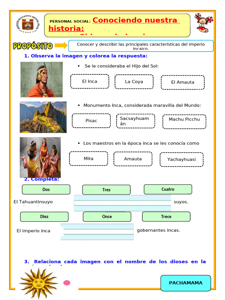 S4 FICHA D1 PS EL IMPERIO INCAICO | PDF