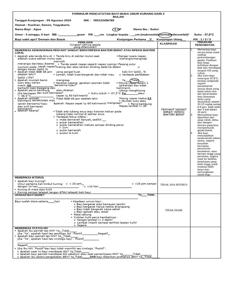 Formulir MTBM Neonatus | PDF
