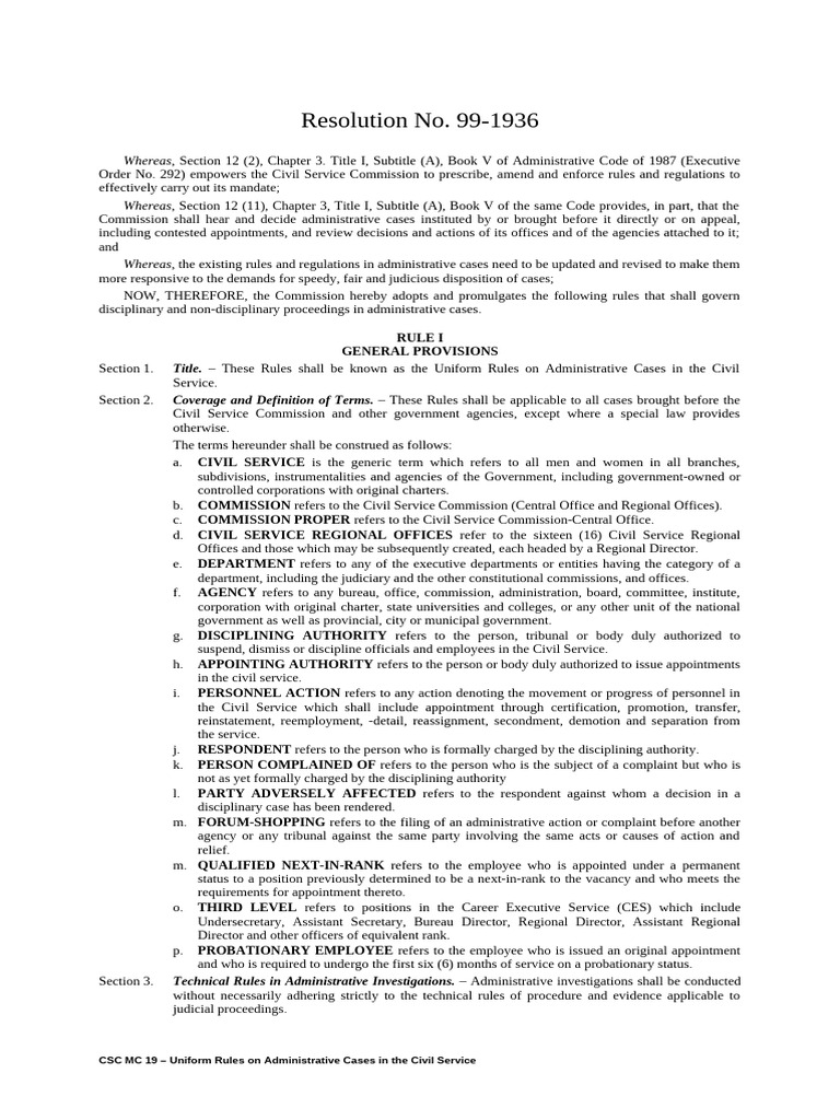 Civil Service Rules | PDF