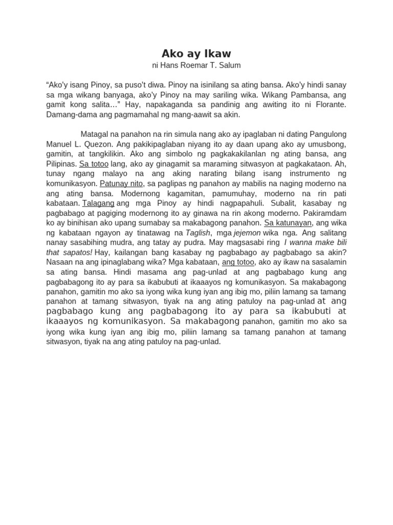 Ako Ay Ikaw | PDF