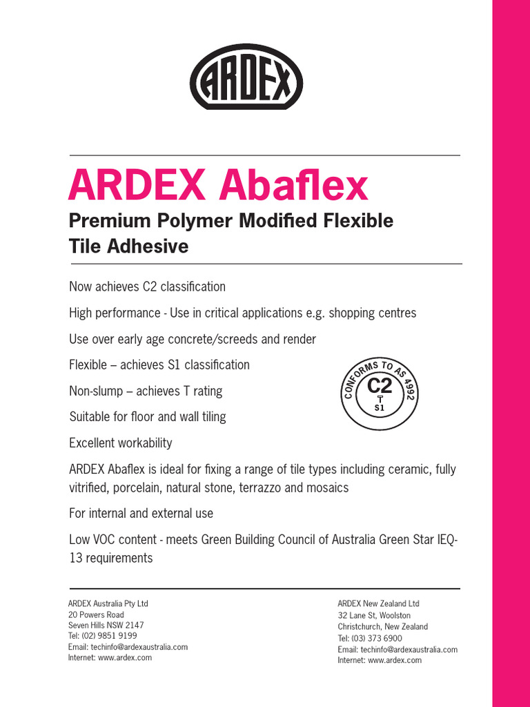 ARDEX Abaflex Datasheet | PDF