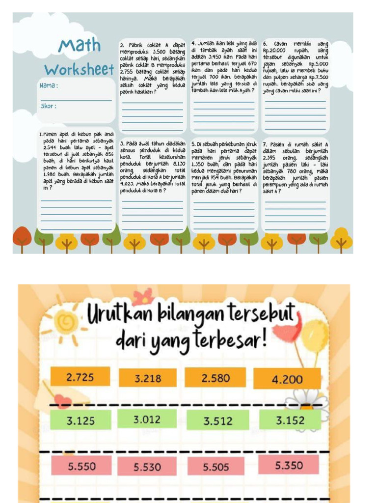 Worksheet P4 Math | PDF