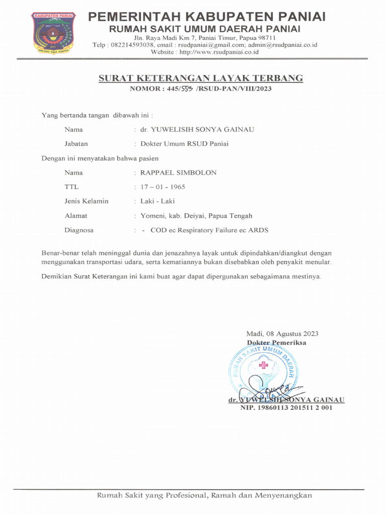 Surat Keterangan Layak Terbang | PDF