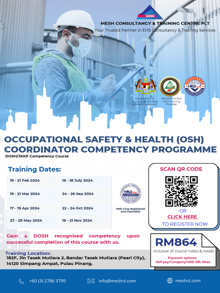 Osh C PG Occupational Safety Health Osh Coordinator Competency ...