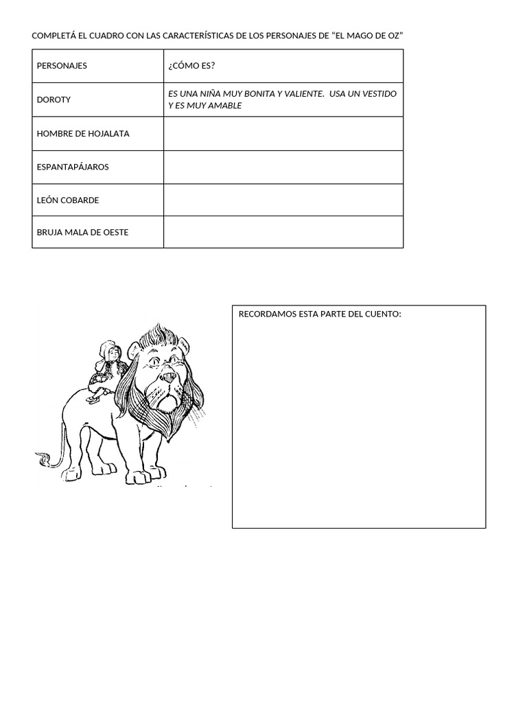 Secuencia El Mago de Oz 3ero | PDF
