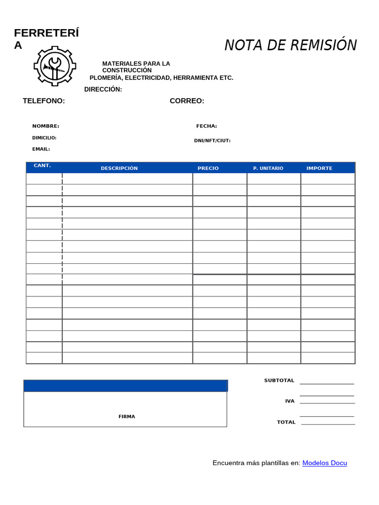 Nota de Remision Ferreteria | PDF