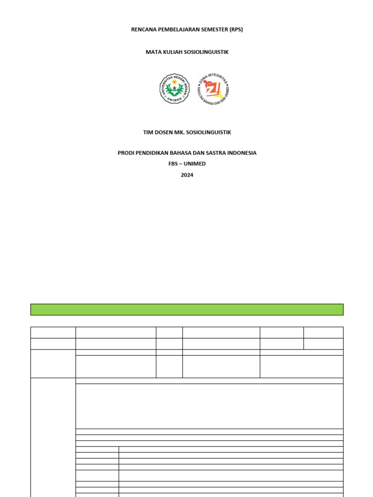 Rps Sosiolinguistik Ganjil 2024 | PDF
