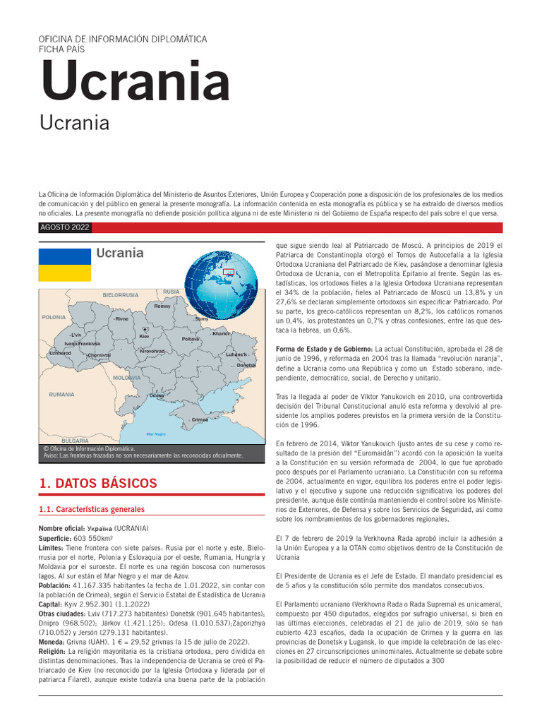 Ucrania - Ficha Pais | PDF