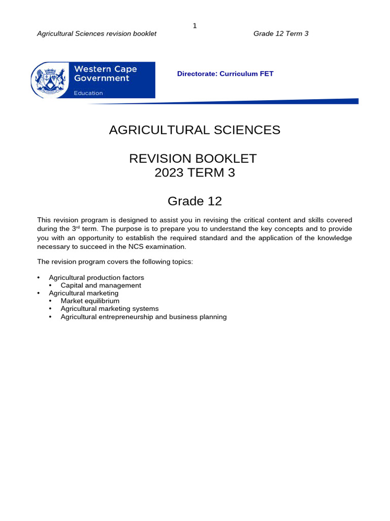 GR 12 ASci Term 3 2023 Learner Resource | PDF