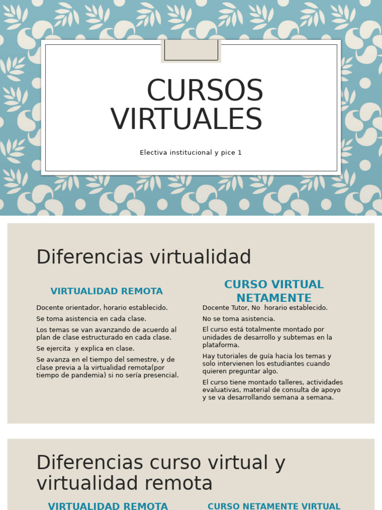 información para publicar en los cursos virtuales | PDF
